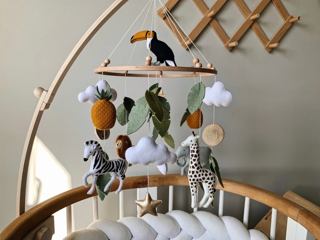 Baby Safari Mobile With Animals | Africa Nursery Felt Giraffe Lion ...