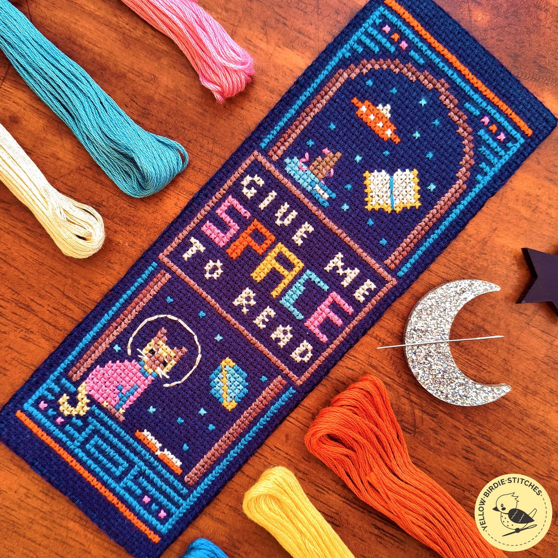Space to Read Cross Stitch Bookmark Pattern (PDF Download) - Etsy