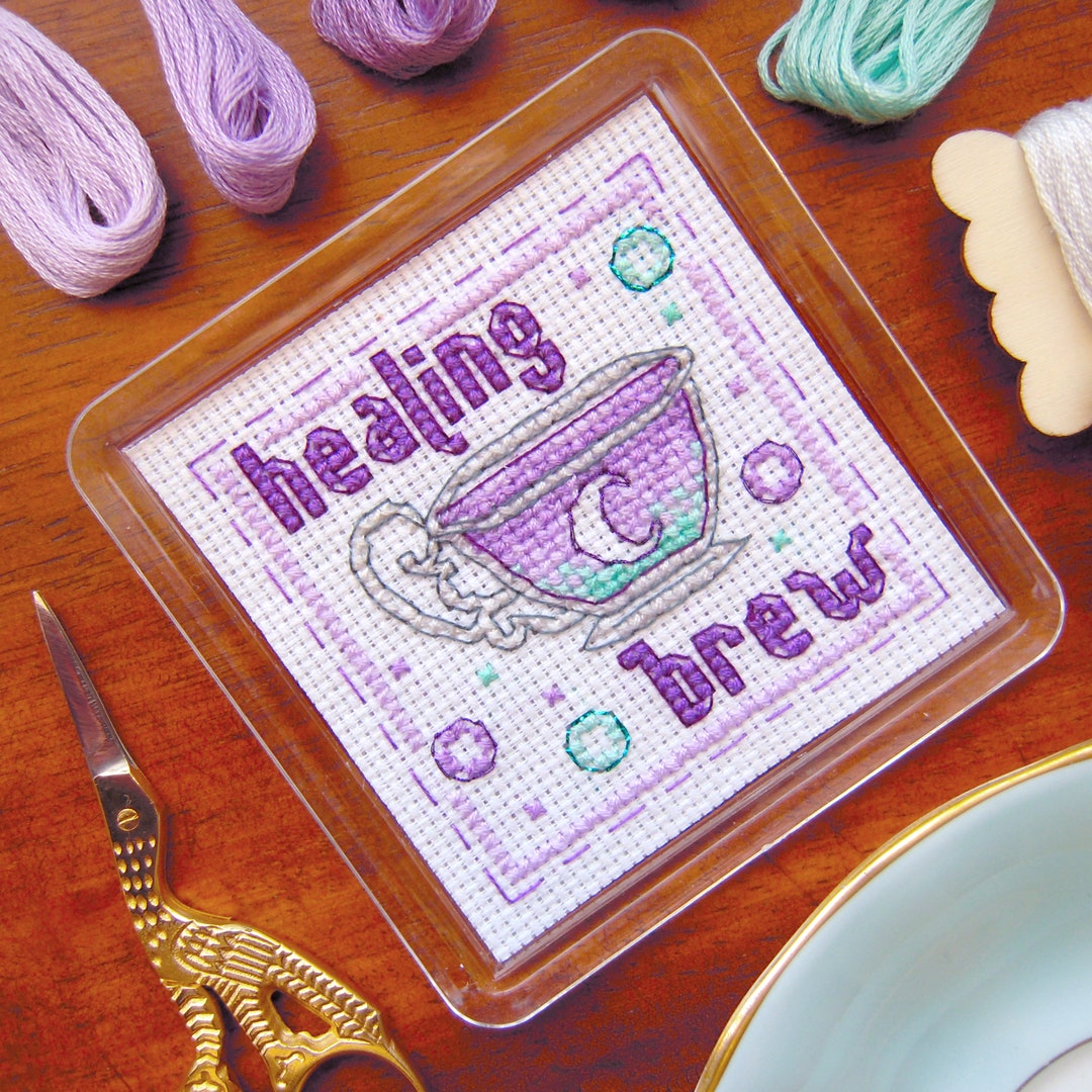 Magical Brew Coaster Cross Stitch Pattern, Instant Download PDF, Tea ...