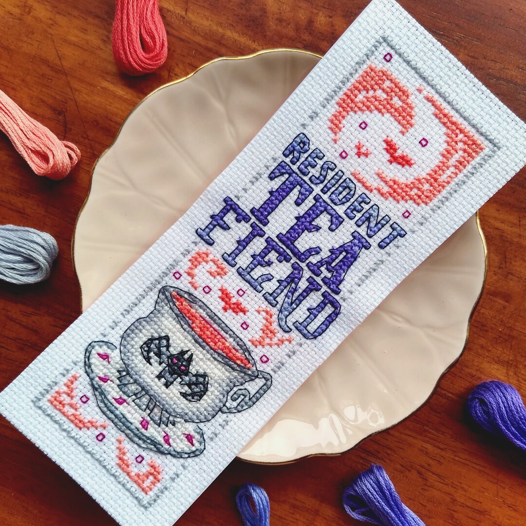 Resident Tea Fiend Cross Stitch Pattern, Instant Download PDF - Etsy