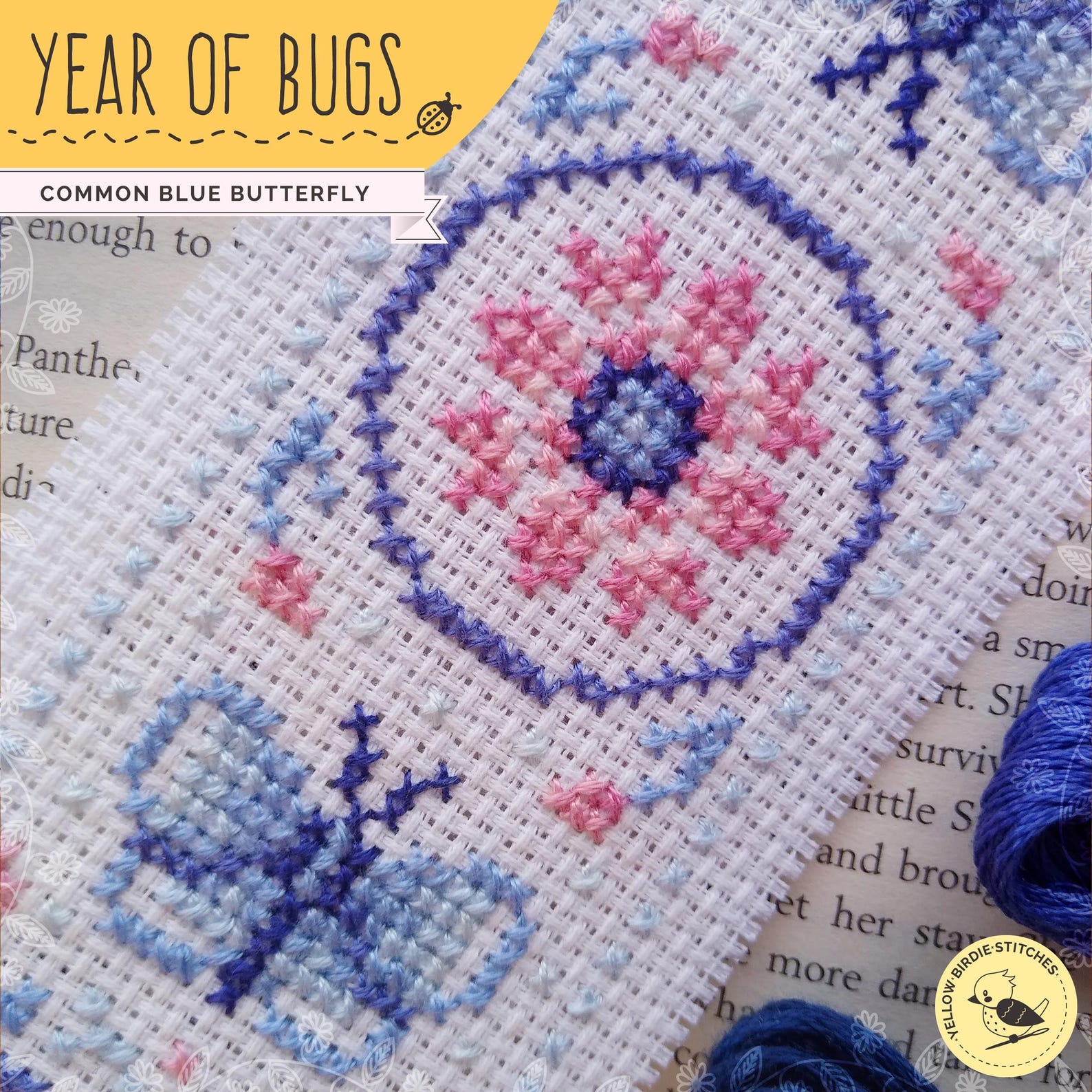 Blue Butterfly Bookmark Cross Stitch Pattern, Digital PDF Chart ...