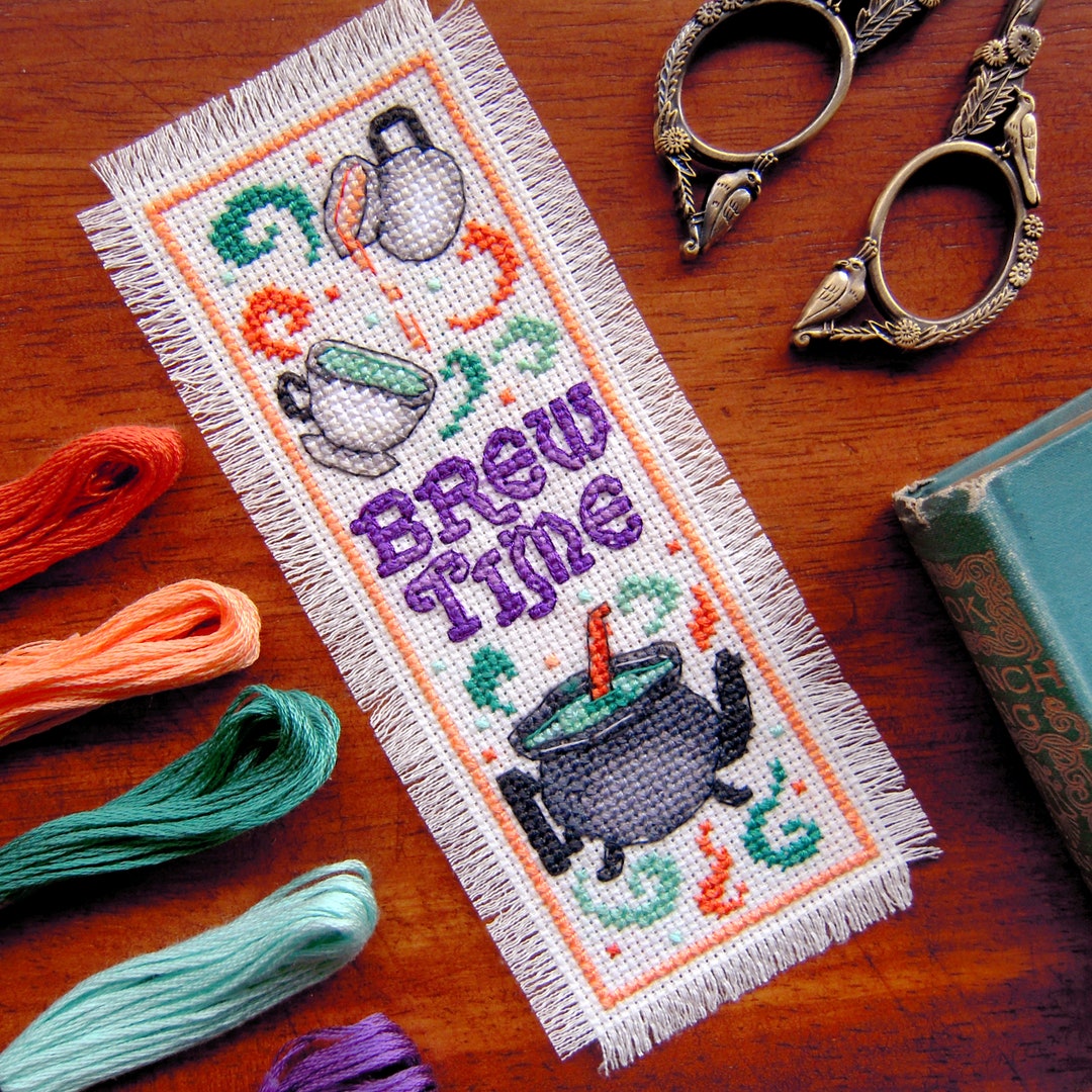 Brew Time Cross Stitch Pattern Instant Download PDF Witchy Tea Lover ...