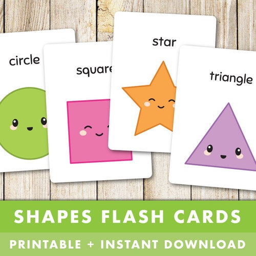 Shapes Flash Cards Preschool Toddler Daycare Kids - Etsy