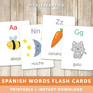 Spanish Alphabet Flash Cards Preschool, Toddler, Daycare, Kids ...