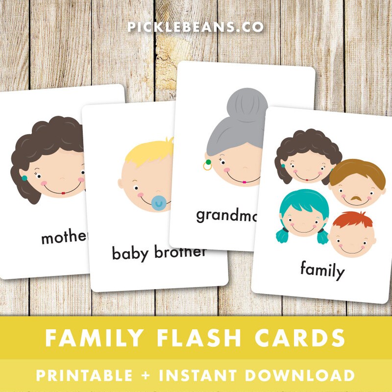 Family Photo Flash Cards - Etsy