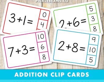 Number Words Clip Cards - Preschool Learning, Kindergarten, Kids ...