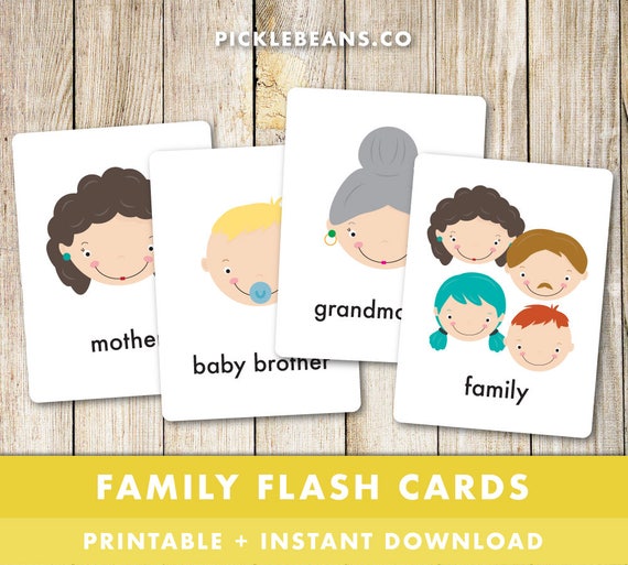 Family Flash Cards Preschool Toddler Daycare Kids | Etsy