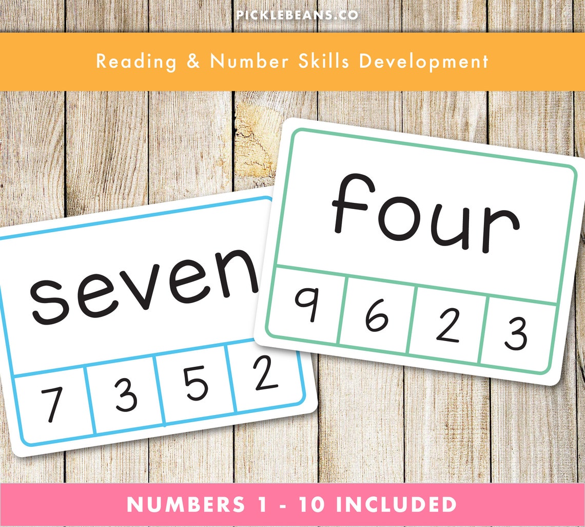 Number Words Clip Cards – Preschool Printable (instant Download) - Etsy