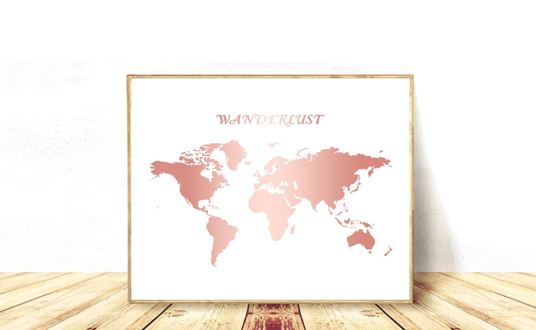 Printable World Map Wanderlust World Map Print Room Decor for Teen ...