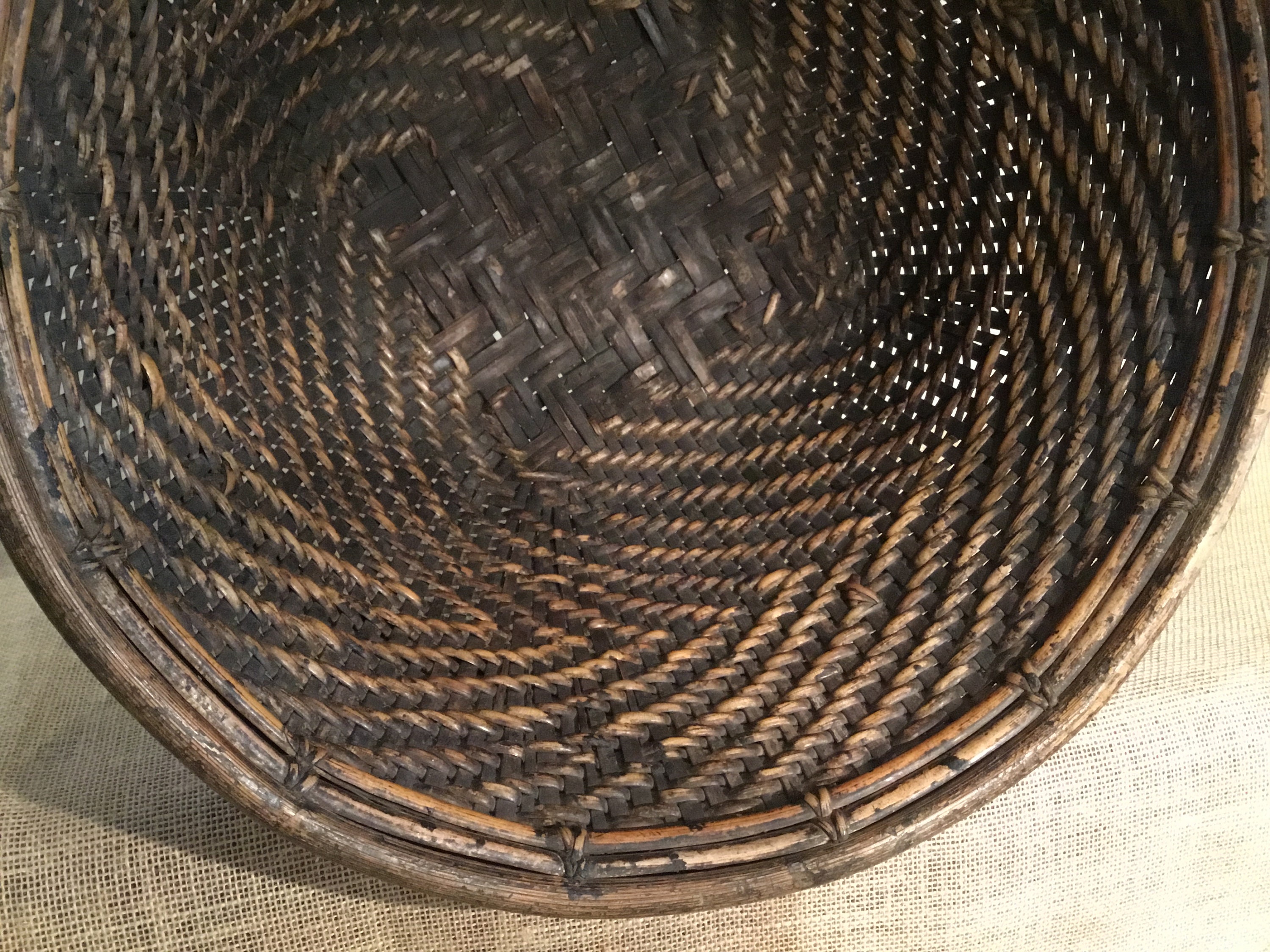 Large, Tribal, Ifugao, Rattan, Basket, Woven, Benaue, Philippines ...