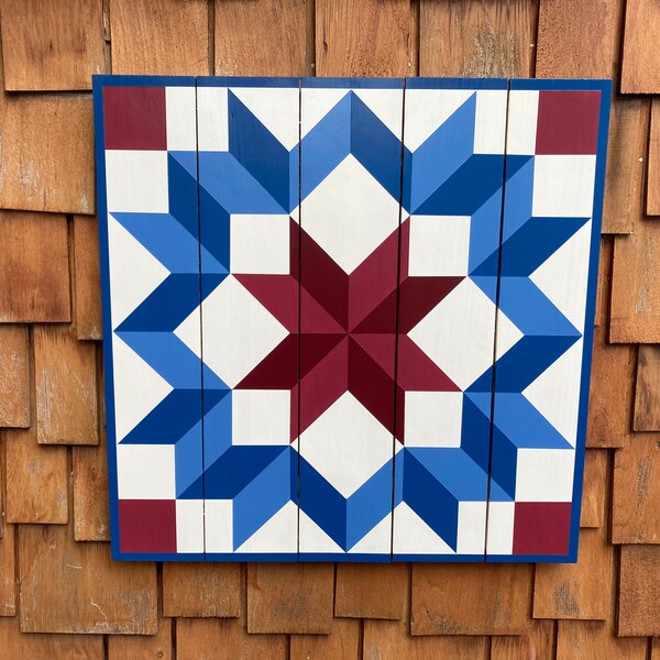 Blue Barn Quilt - Etsy