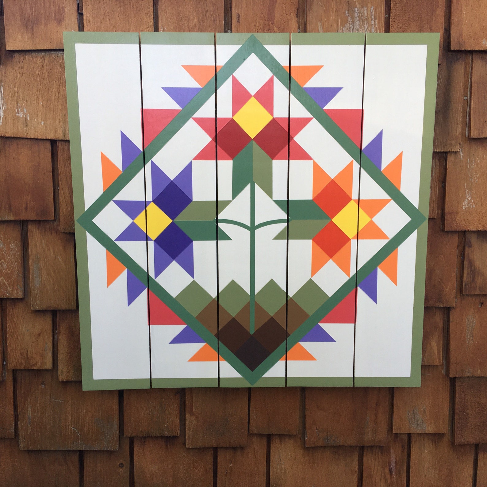 SPRINGTIME Barn Quilt on Western Red Cedarbloom Time | Etsy