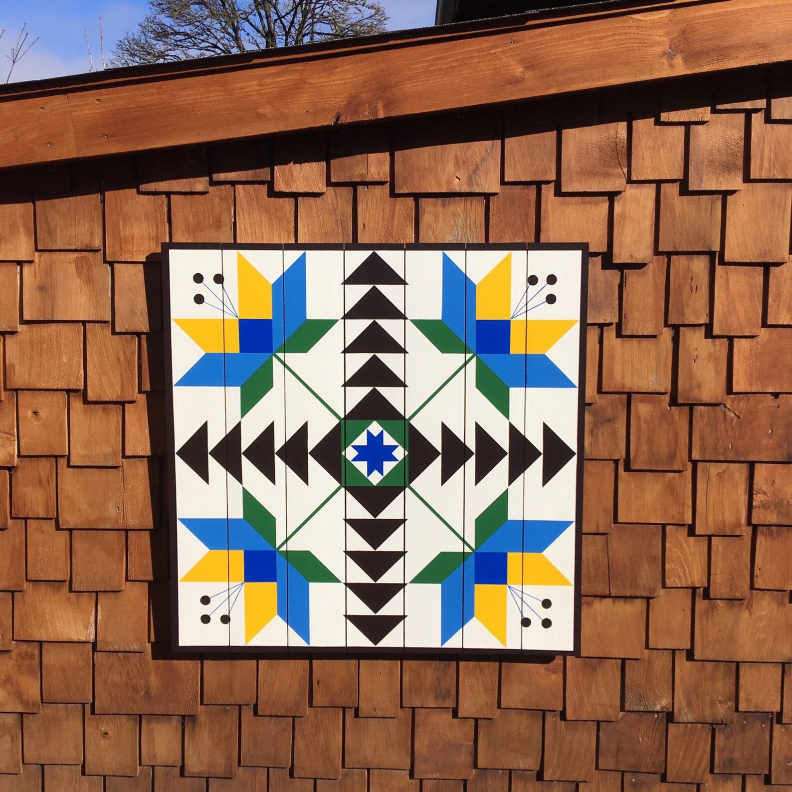 Blue Carolina Lily Barn Quilt on Western Red Cedar - Etsy