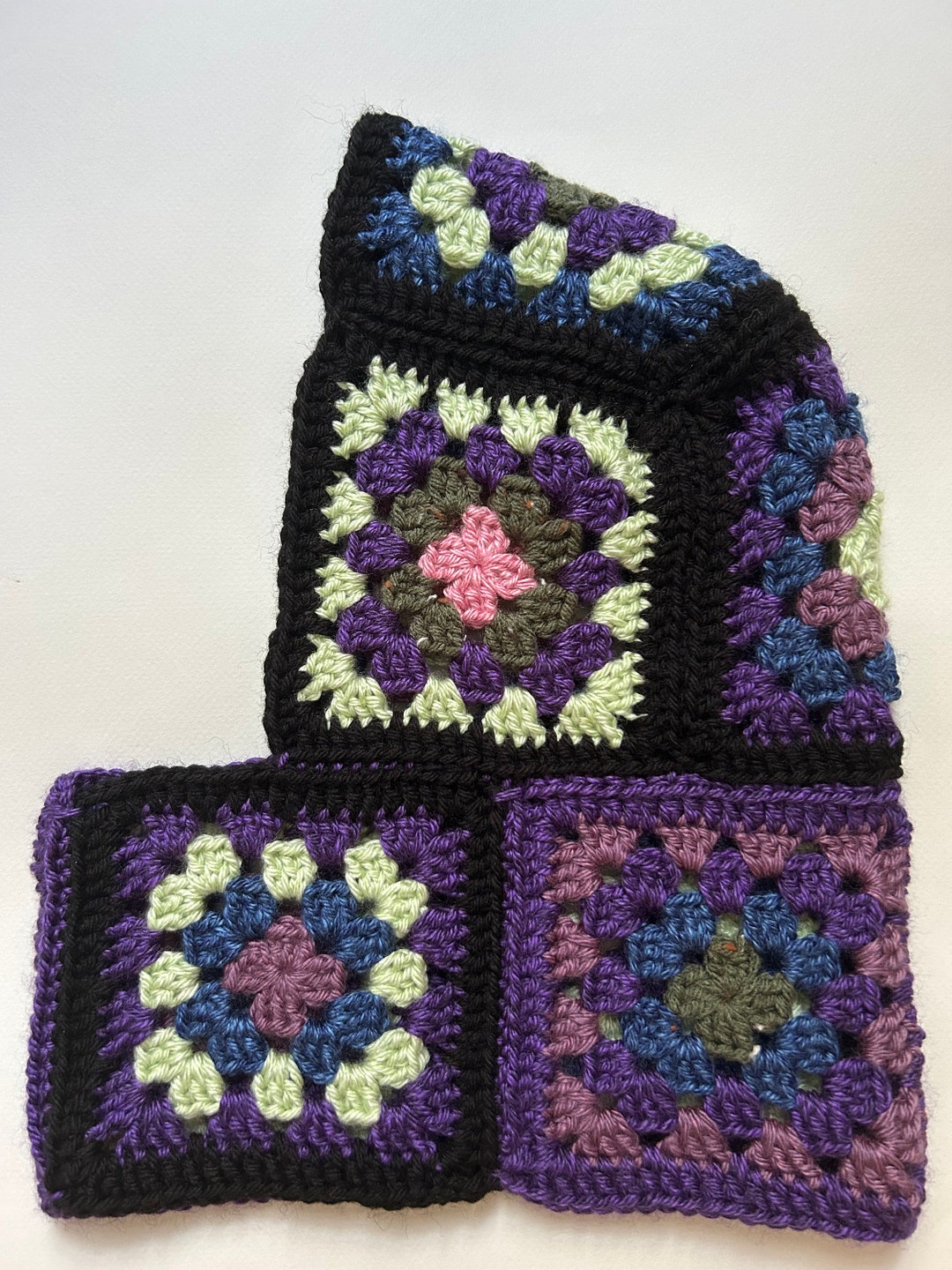 Dark Granny Square Balaclava - Etsy