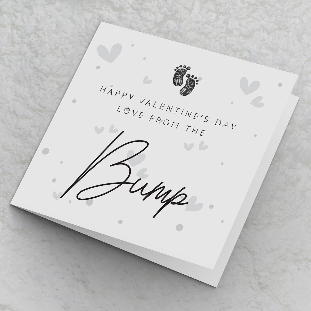 Baby Bump Valentine's Card Happy Valentine's Day Love From the Bump ...