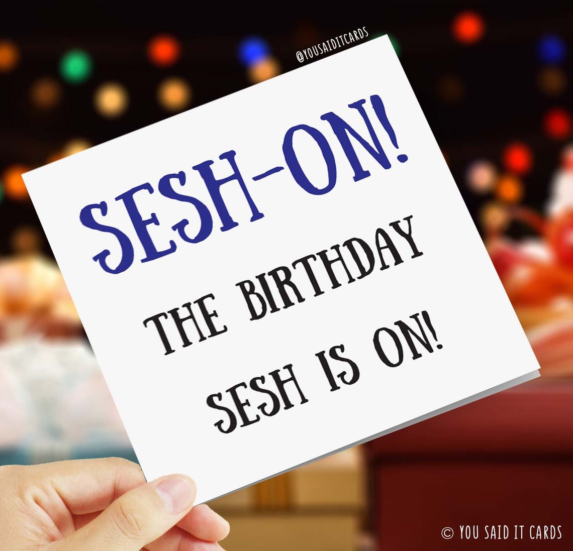 Funny Joke Comedy Birthday Cards Sesh-On The Birthday Sesh | Etsy