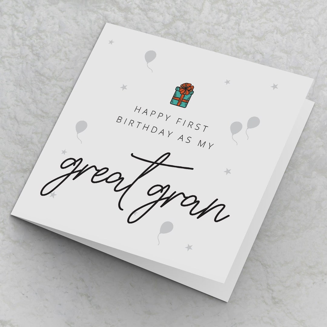 Great Gran Birthday Card - Happy First Birthday as My Great Gran ...