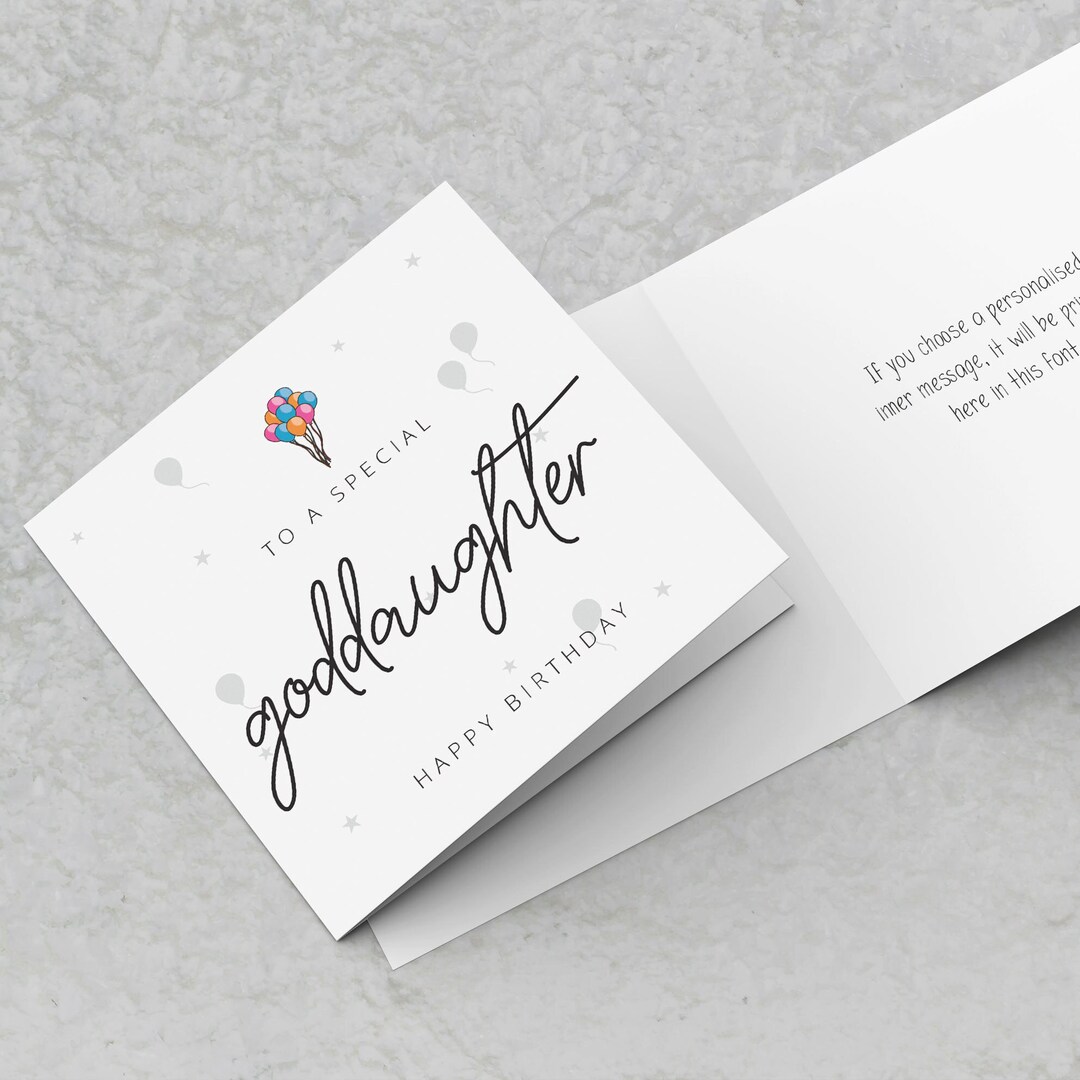 Goddaughter Birthday Card - to a Special Goddaughter Happy Birthday ...