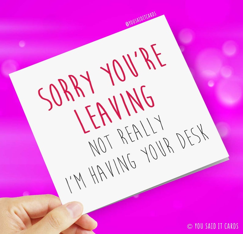 Funny Rude Offensive Leaving Cards Sorry You're - Etsy