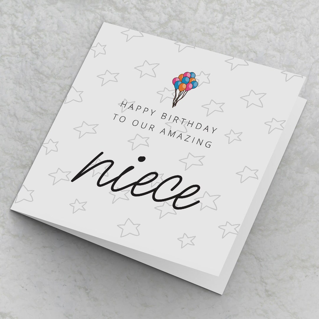 Niece Birthday Card - Happy Birthday to Our Amazing Niece - Birthday Cards for Niece Nieces ...