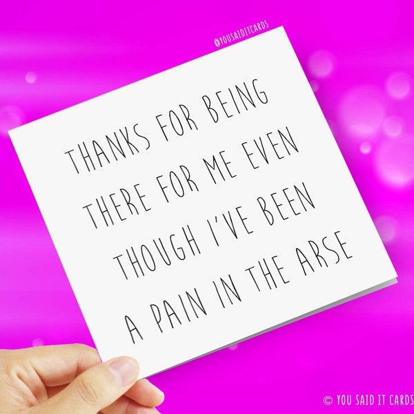 Funny Thank You Card - Etsy UK