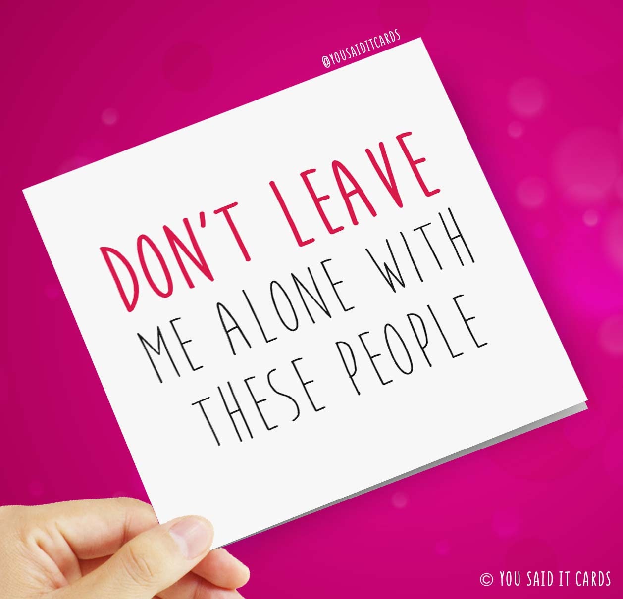 Funny Rude Offensive Leaving Cards Don't Leave Me | Etsy UK