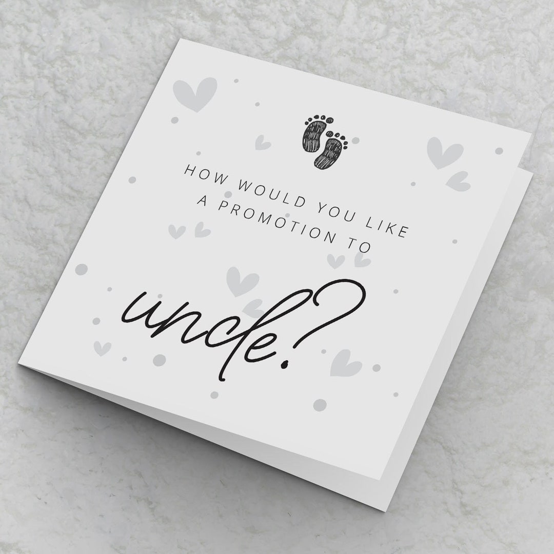 Pregnancy Announcement Card, Surprise Pregnancy Card for Uncle to Be ...