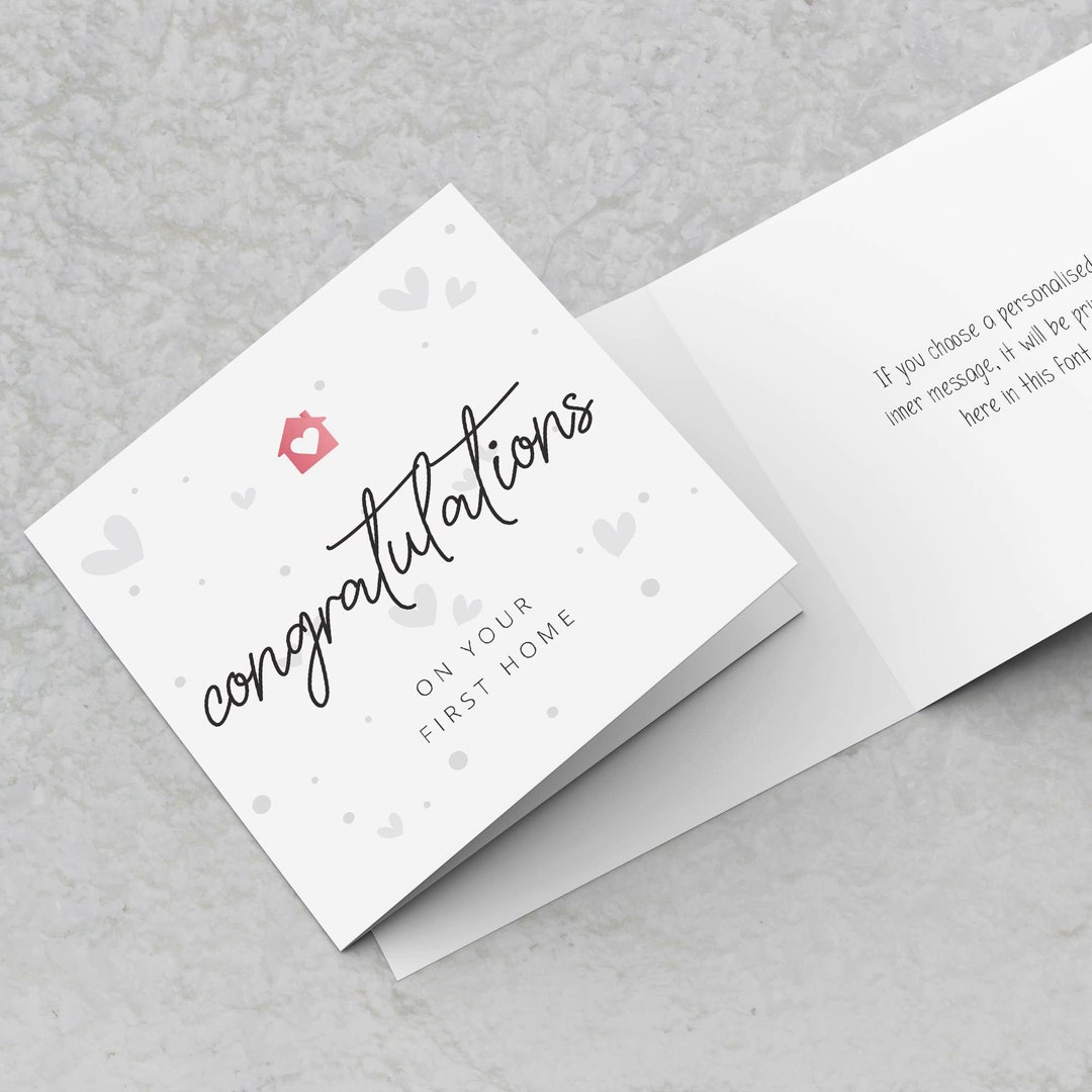 First Home Card, New Home Card, Housewarming Card, Congratulations on ...