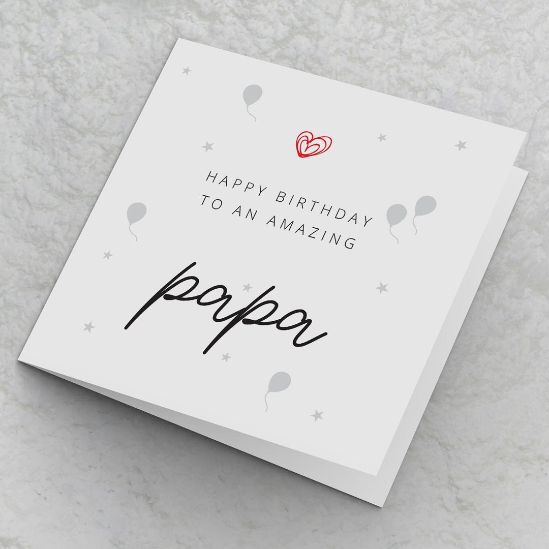 Birthday Card for Papa, Papa Birthday Card, Simple Birthday Cards ...