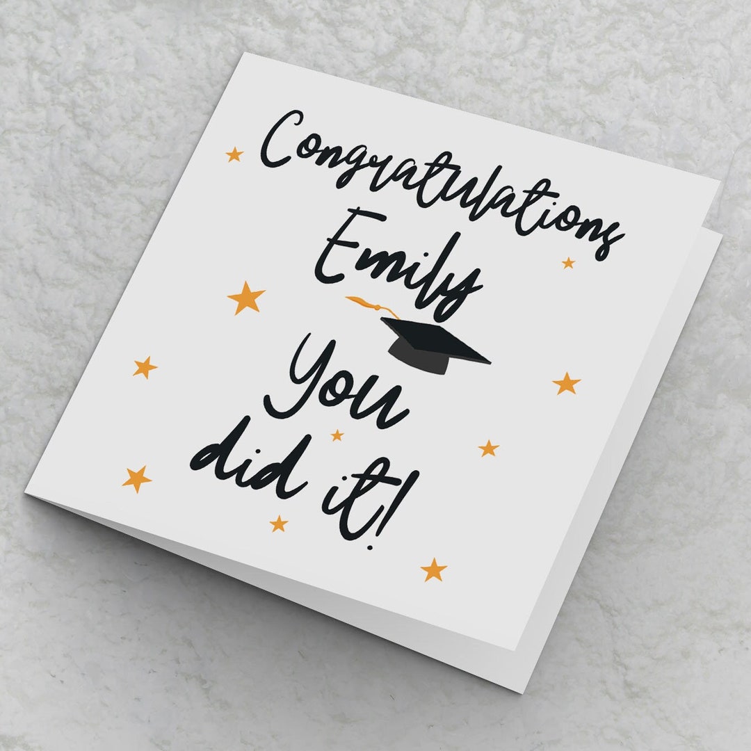 Graduation Card Personalised - Congratulations You Did It! Personalised ...