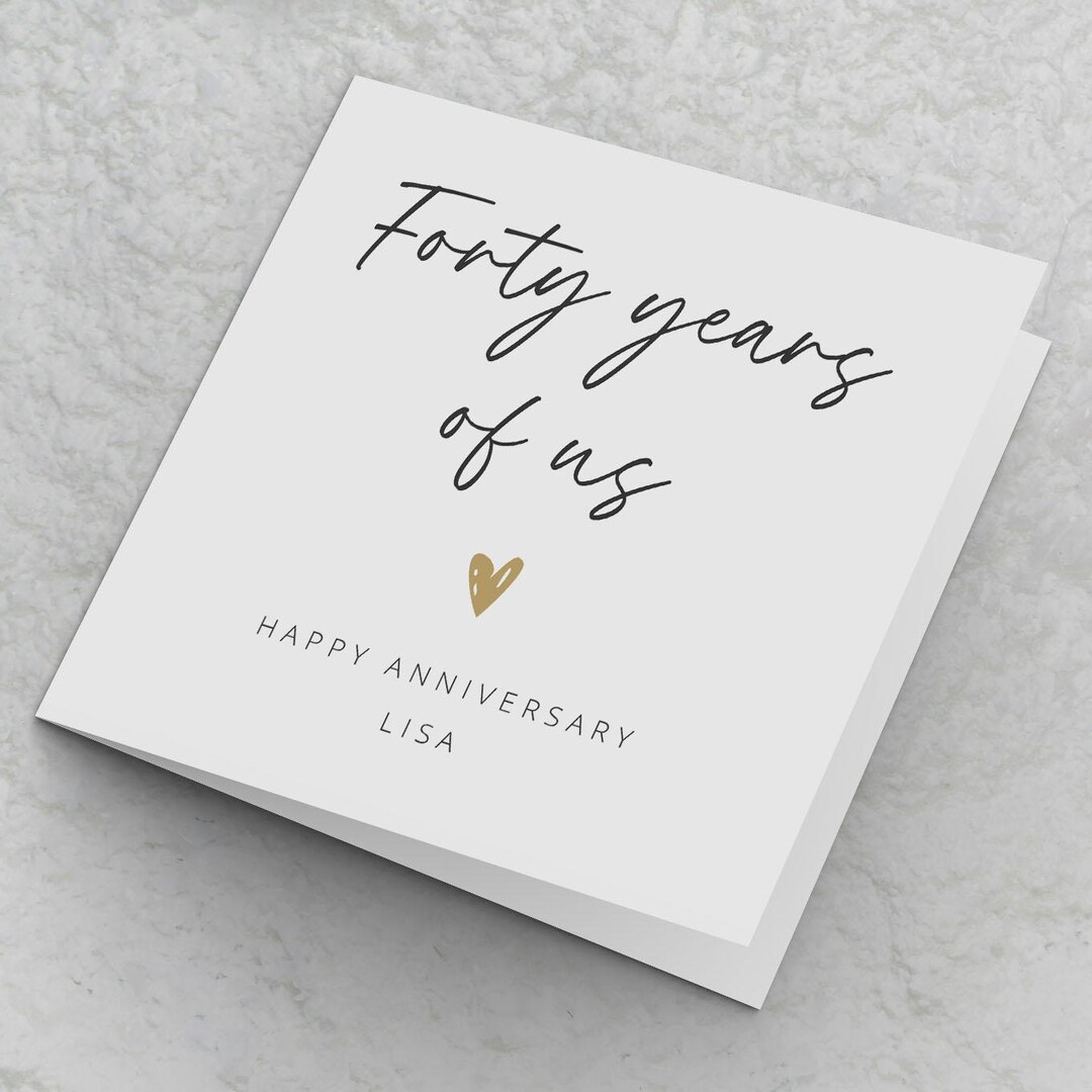 Forty Years of Us Personalised 40th Anniversary Card, Custom Card, Ruby ...