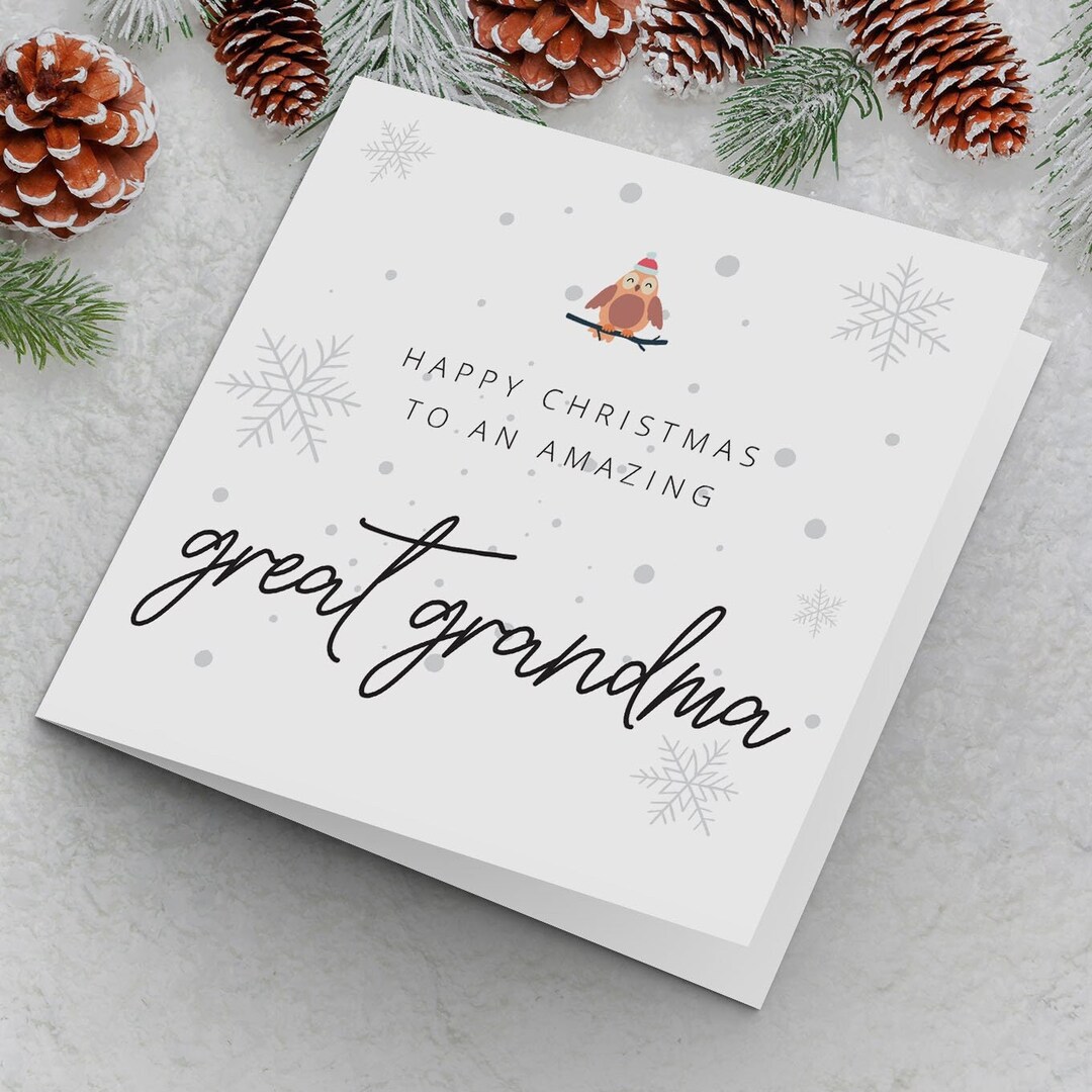 Great Grandma Christmas Card, Xmas Card for Great Grandma, Happy ...