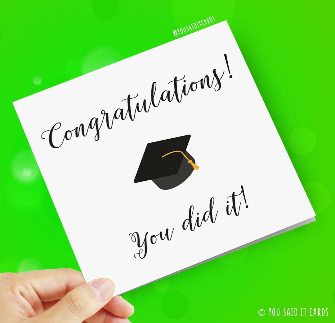 Congratulations You Did It Graduation Card - Etsy