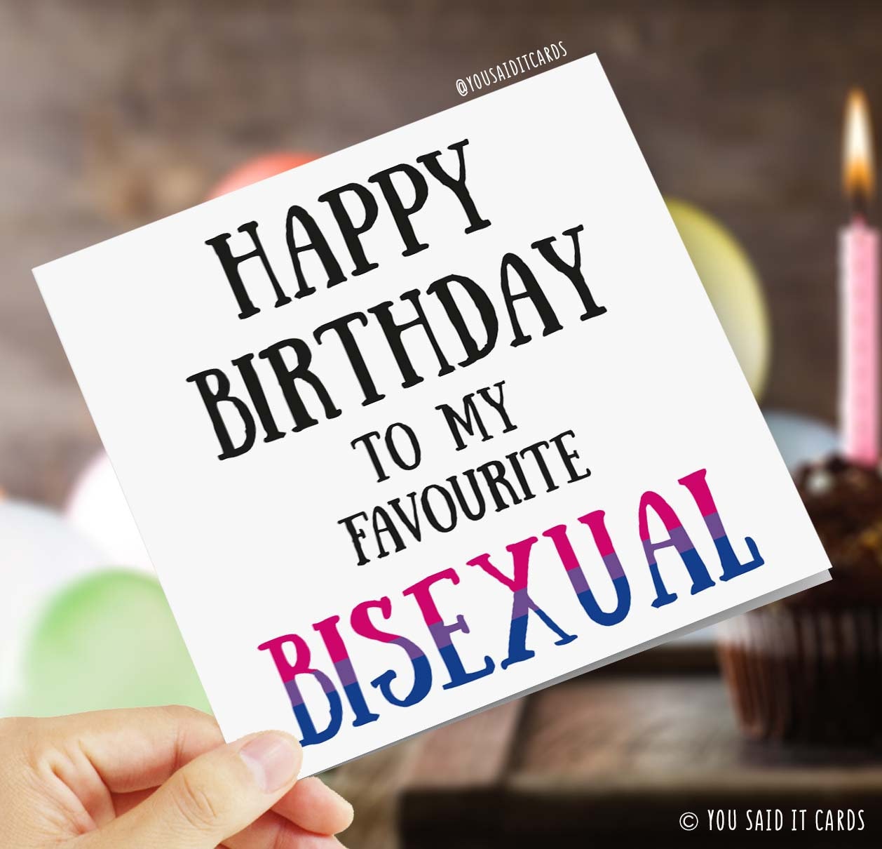 Happy Birthday to My Favourite Bisexual / Greetings Card / - Etsy UK