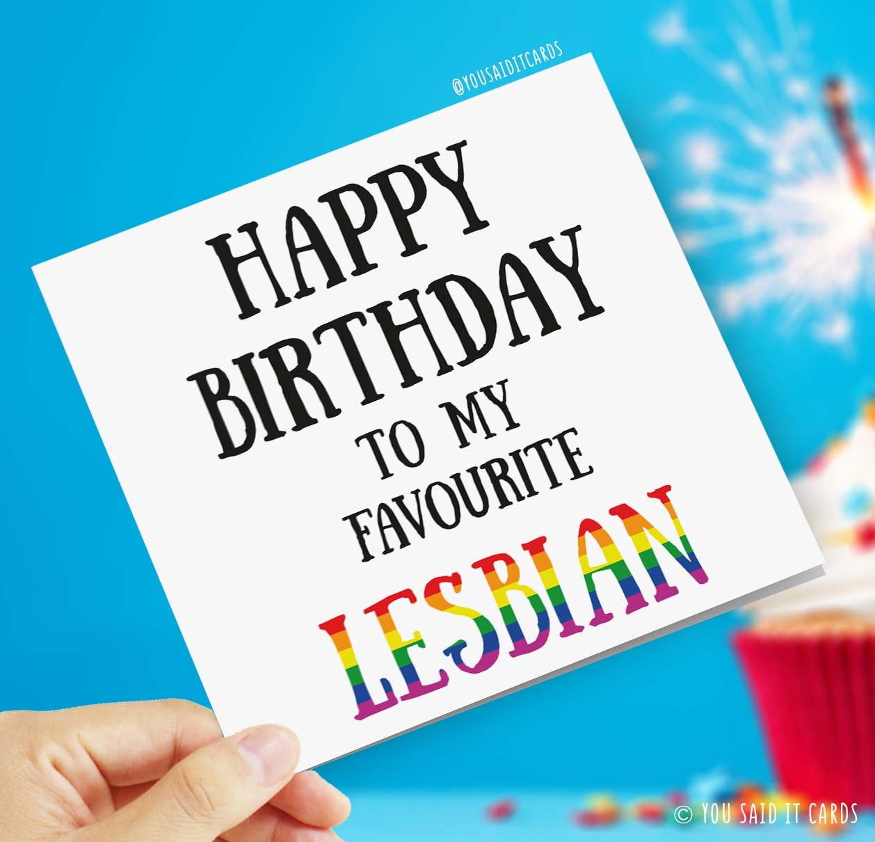 Happy Birthday to My Favourite Lesbian / Greetings Card / Funny / You ...
