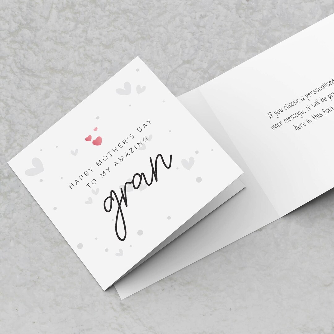 Gran Mother's Day Card, Happy Mother's Day to My Amazing Gran, Mother's ...