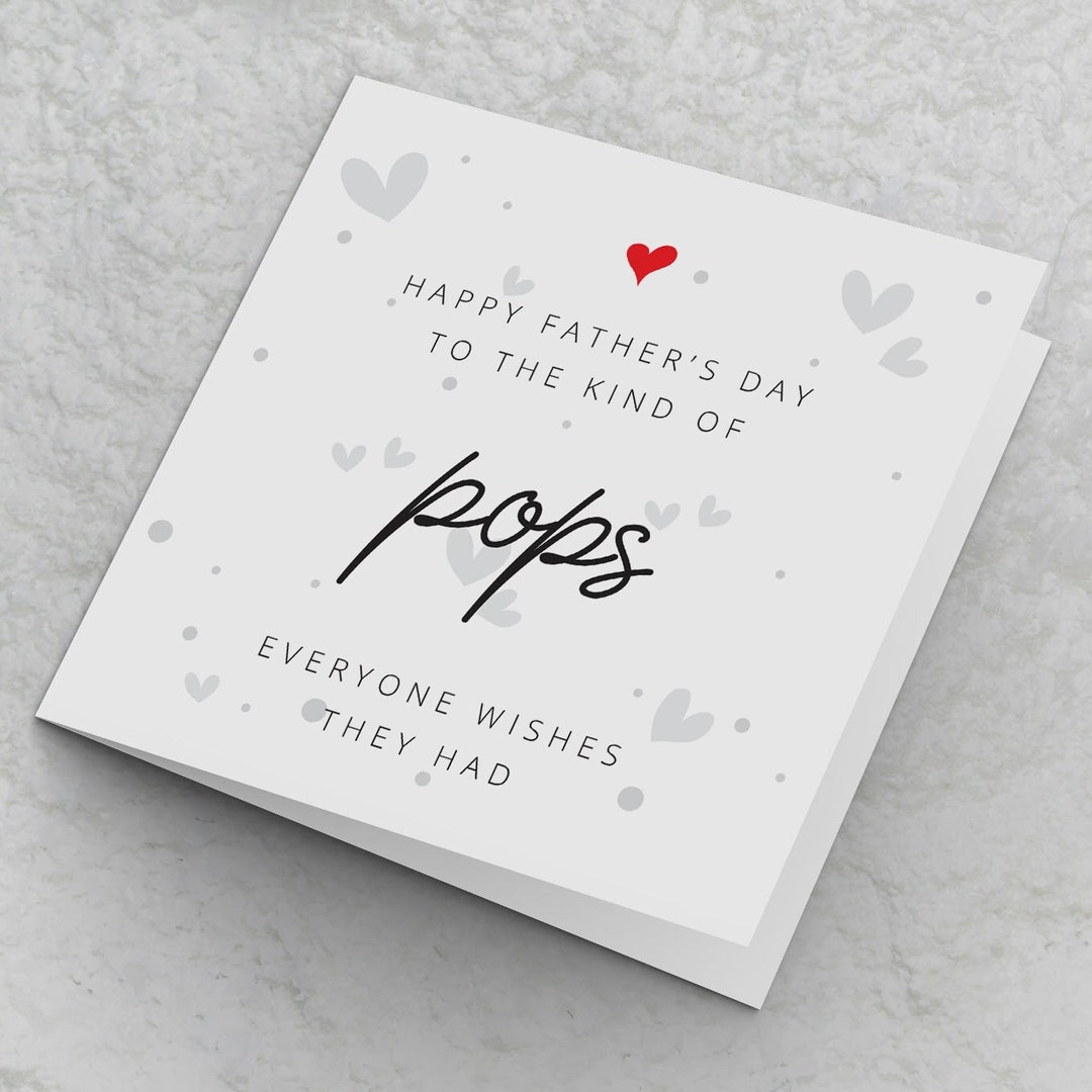 Pops Fathers Day Card, Father's Day Card for Grandad Pops, Happy Father ...