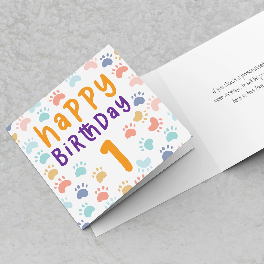Dog 1st Birthday Card, Birthday Card for Dog, Pet Birthday Card, Dog ...