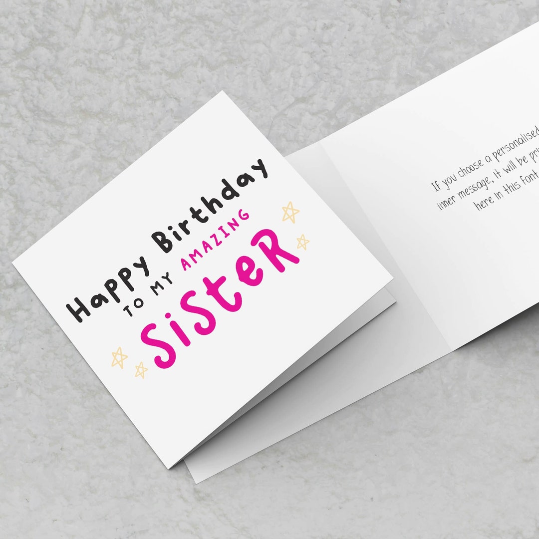 Sister Birthday Card, Birthday Card for Sister, Happy Birthday to My ...