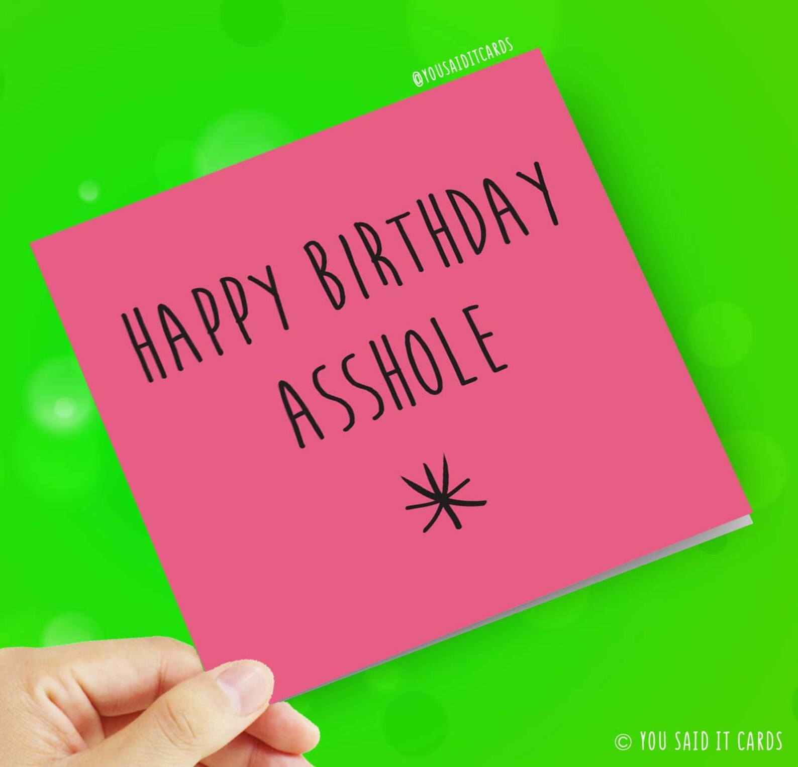 Funny Rude Offensive Birthday Card Happy Birthday Asshole Etsy