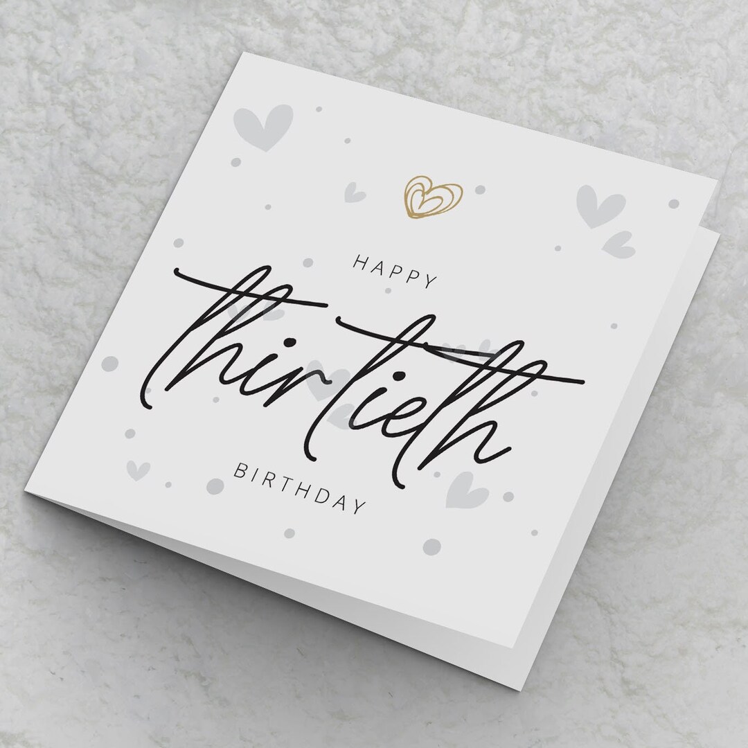 30th Birthday Card - Happy Thirtieth Birthday - Birthday Cards for 30 ...
