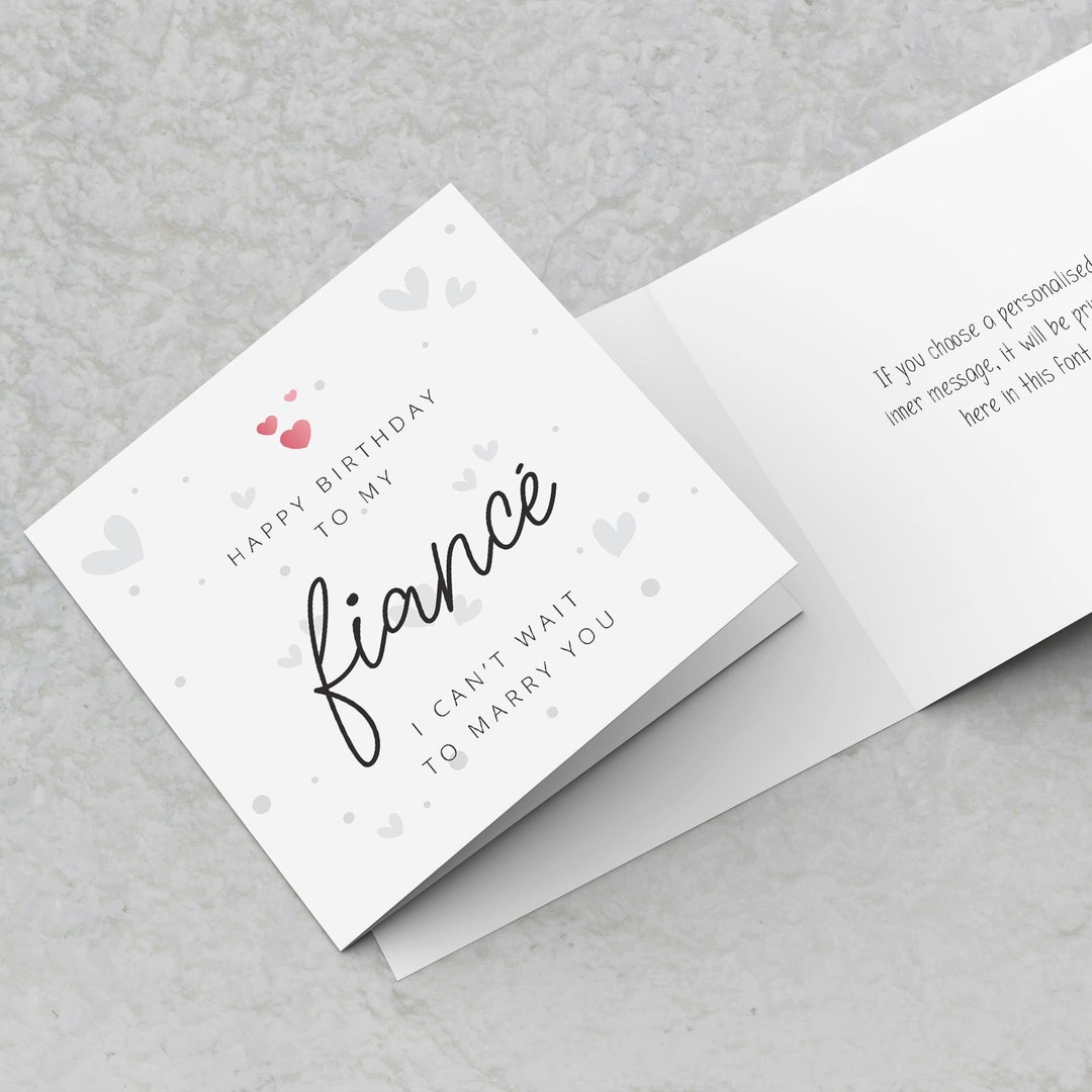 Fiancé Birthday Card - Happy Birthday to My Fiancé I Can't Wait to ...