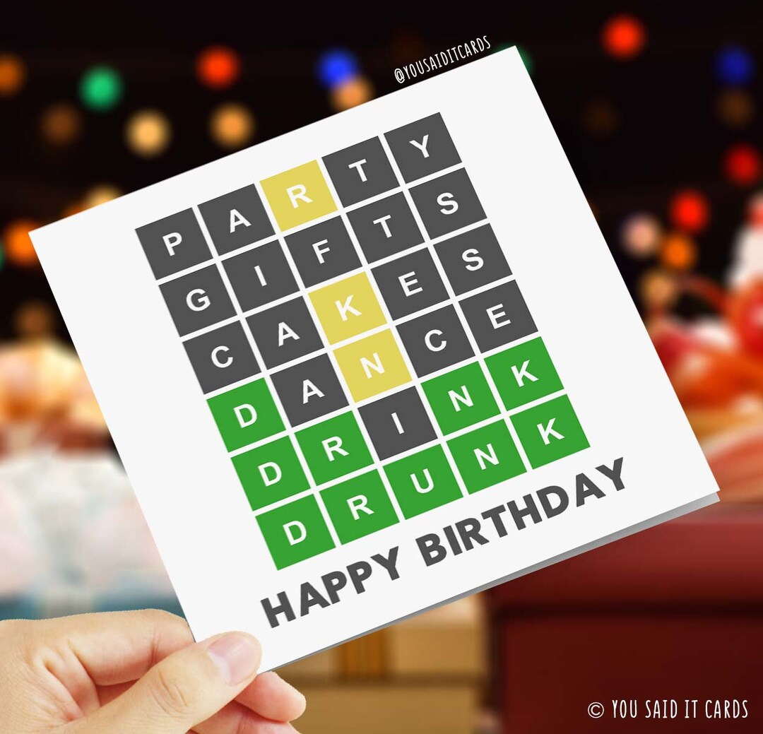 Happy Birthday Drunk Party Wordle Card Funny Birthday Cards Novelty ...