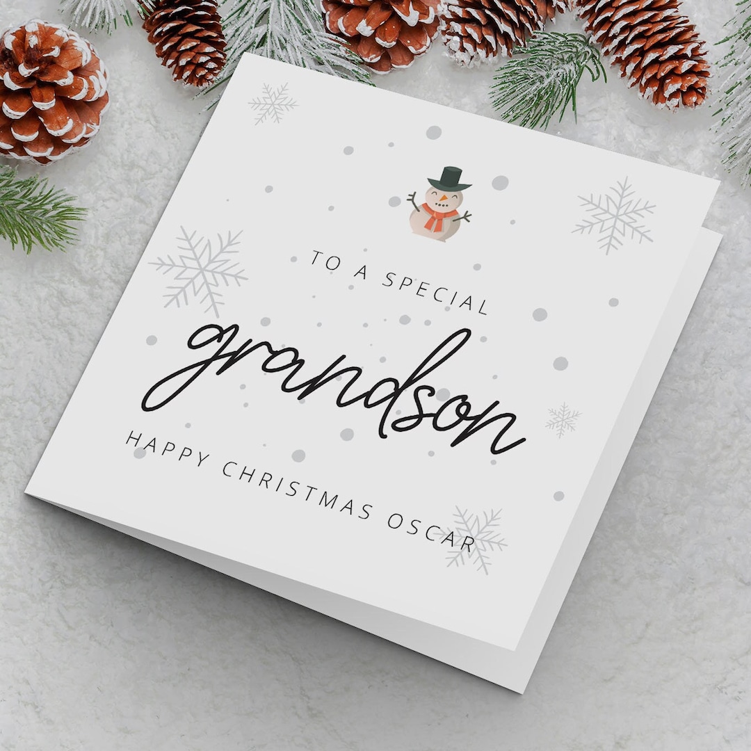 Personalised Christmas Card for Grandson, to a Special Grandson Happy ...