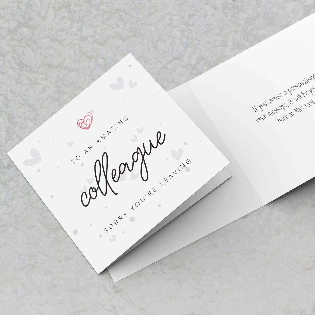 Colleague Leaving Card, New Job Card, Co Worker Leaving Card, to an ...