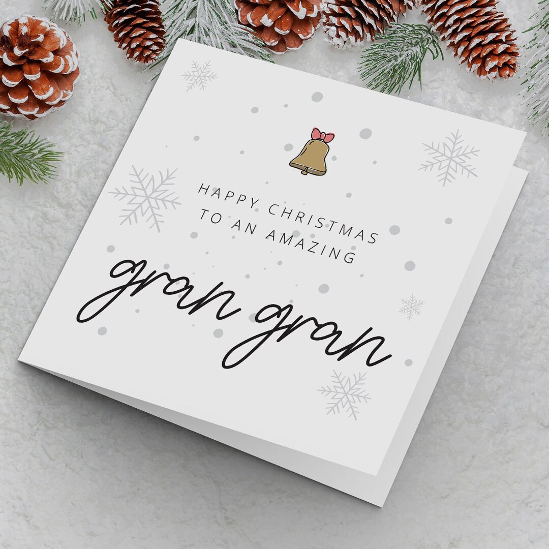 Gran Christmas Card, Happy Christmas to an Amazing Gran Gran, Festive ...
