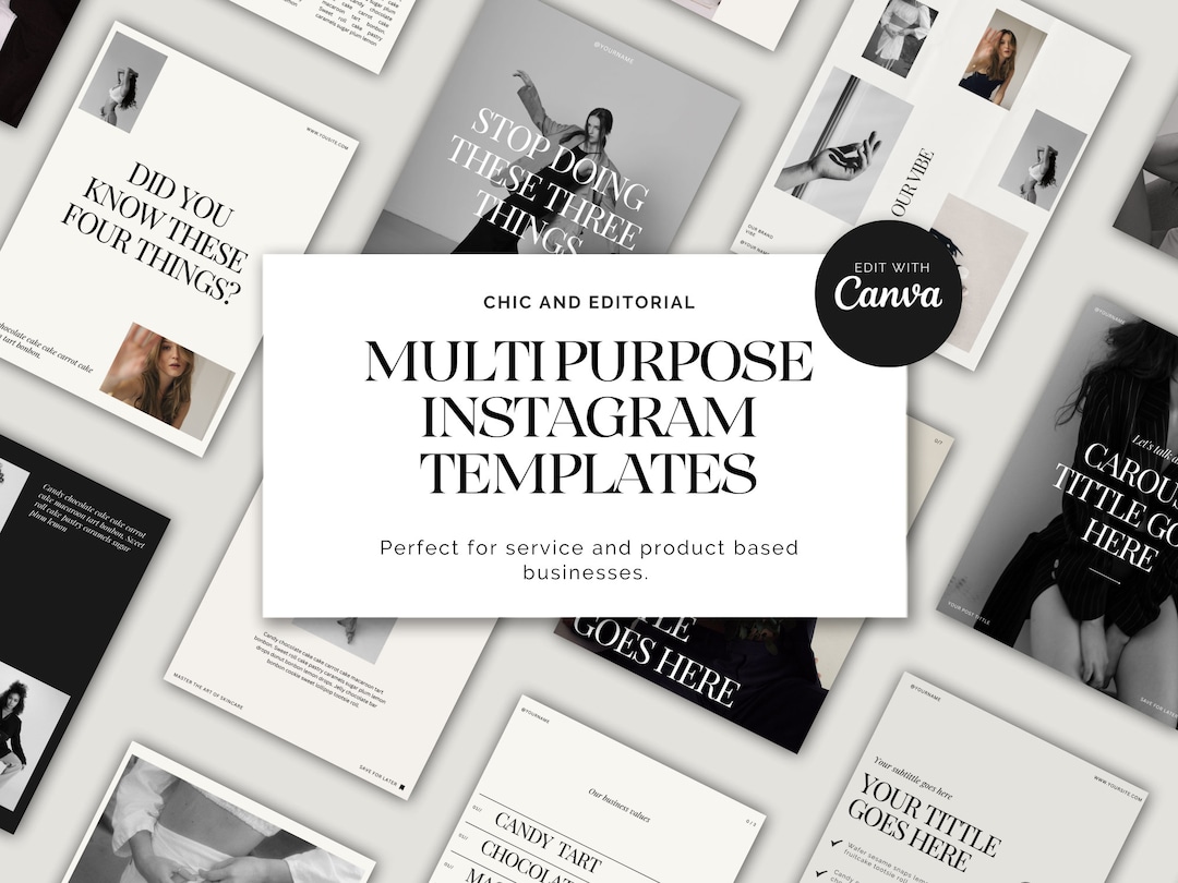 Chic and Editorial Multi-purpose Instagram Templates. Editorial ...
