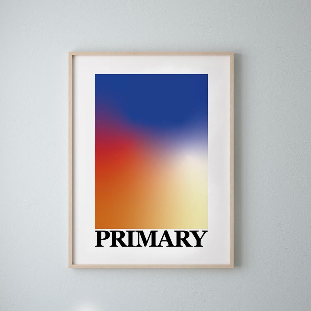Primary Gradient Wall Art, Primary Colors, Contemporary Print - Etsy