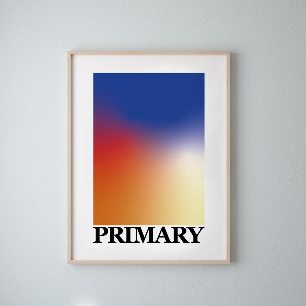 Primary Gradient Wall Art, Primary Colors, Contemporary Print - Etsy