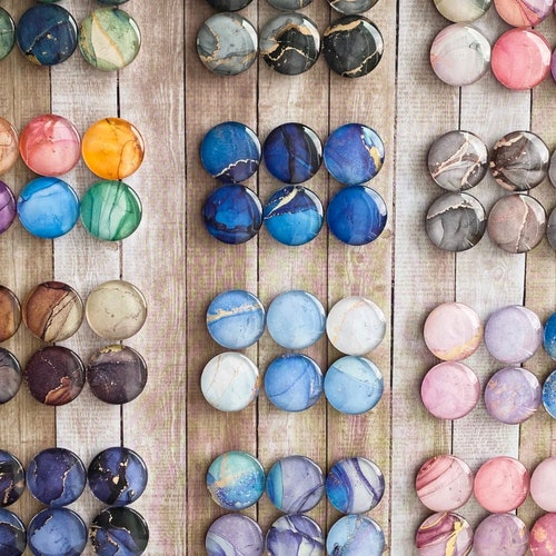 Alcohol Ink Abstract Magnets Set of 6 Art Magnets - Etsy